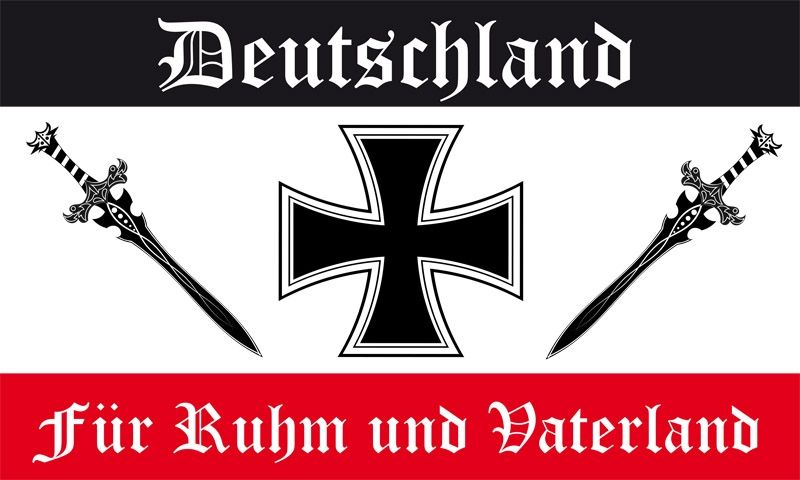 DR- Für Ruhm und Vaterland schwarz weiß rot Flagge 90x150 cm bestellen ...
